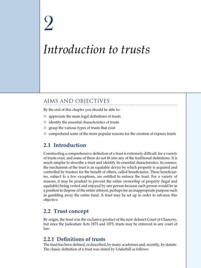 Introduction of Trust | PDF | Trust Law | Trustee