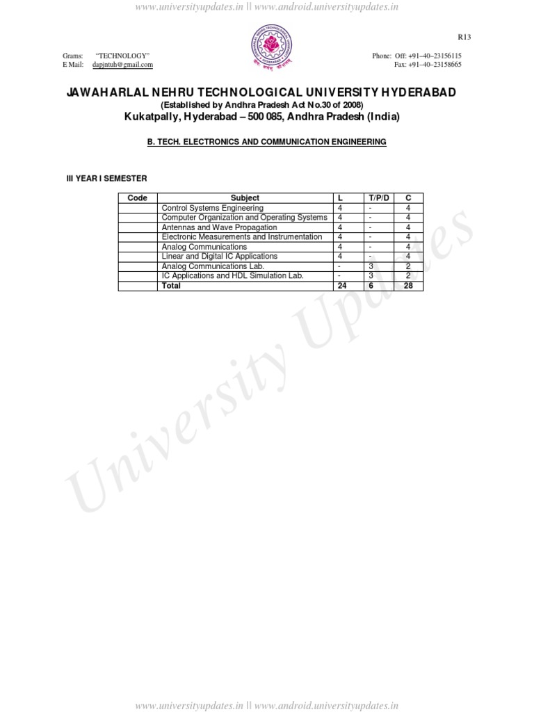 B.Tech ECE R13 Syllabus Overview | PDF | Telecommunications Engineering ...