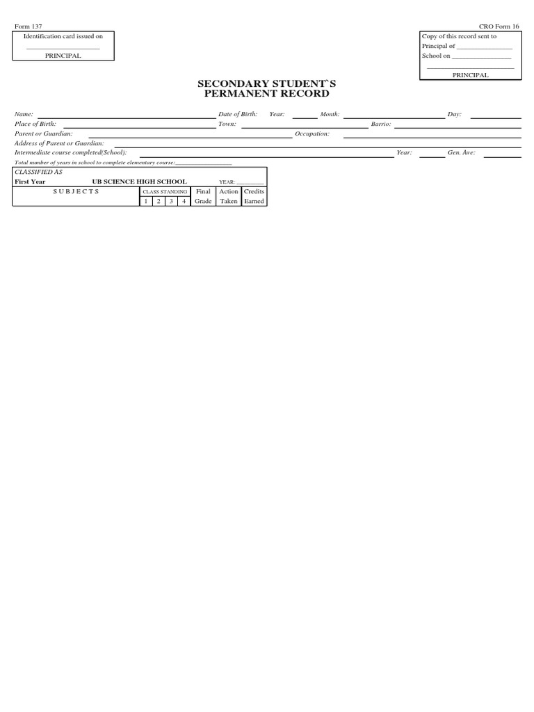 Permanent Record PerSem | PDF
