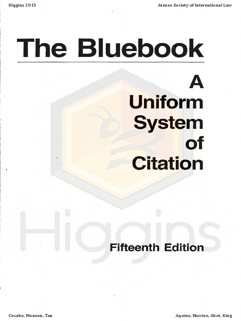 Blue Book Citations (Higgins 2015v) | PDF | Case Citation | Citation