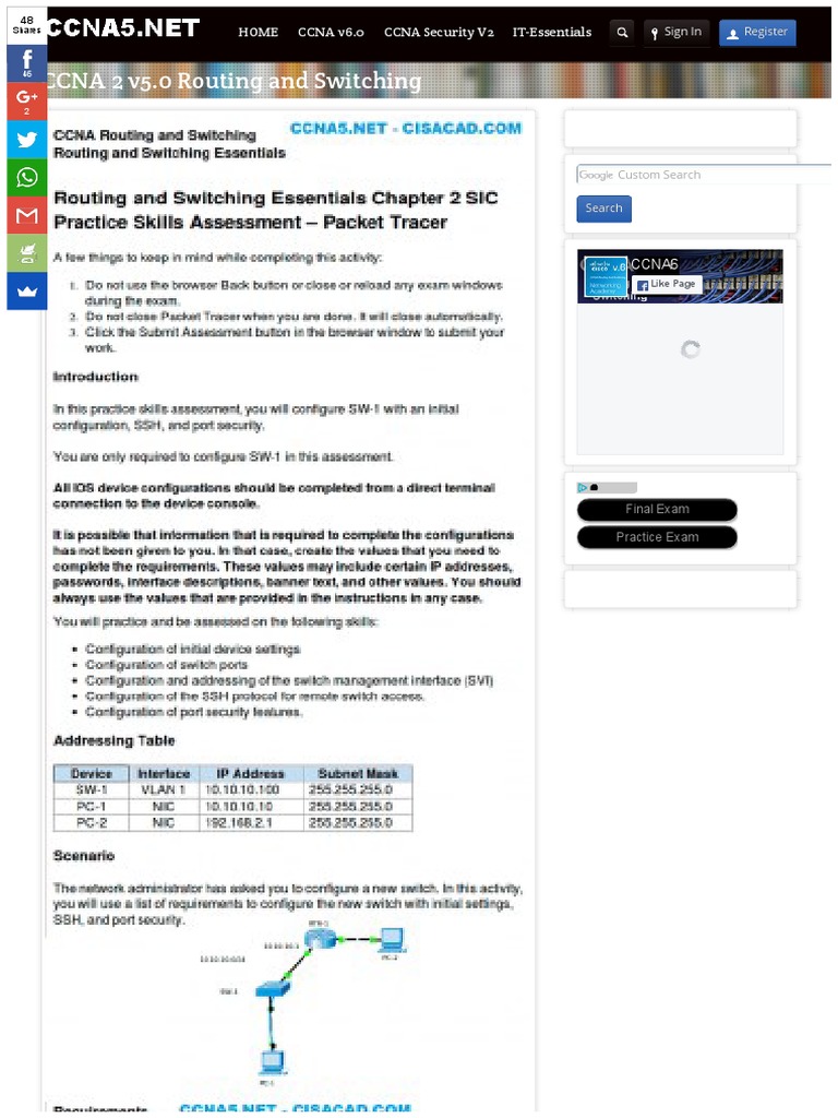 CCNA 2 v5.0 Routing and Switching: Home CCNA v6.0 CCNA Security V2 IT-Essentials | PDF | Cisco ...