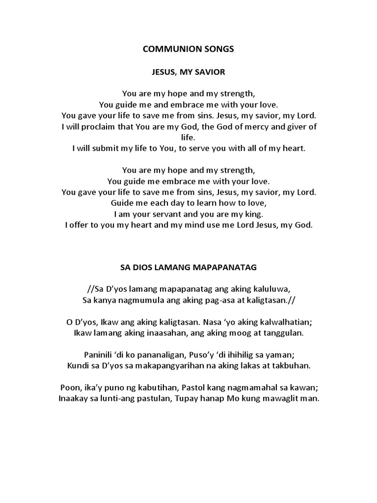 Communion Songs Pdf