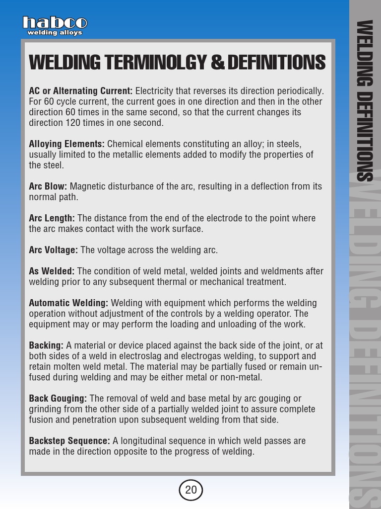 Welding Terminolgy & Definitions | PDF