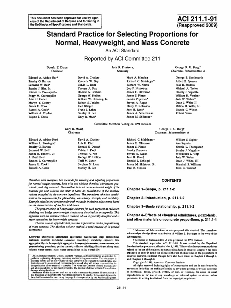 Aci 211 | PDF | Concrete | Building Engineering
