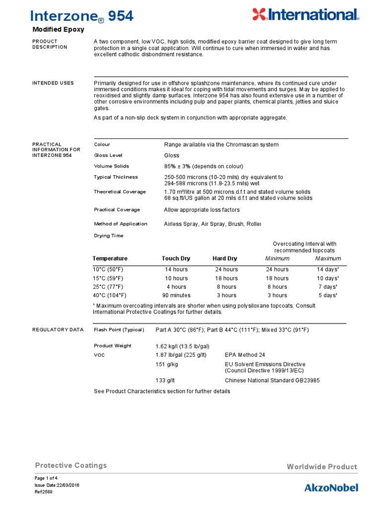 Interzone 954: Modified Epoxy | PDF | Epoxy | Paint