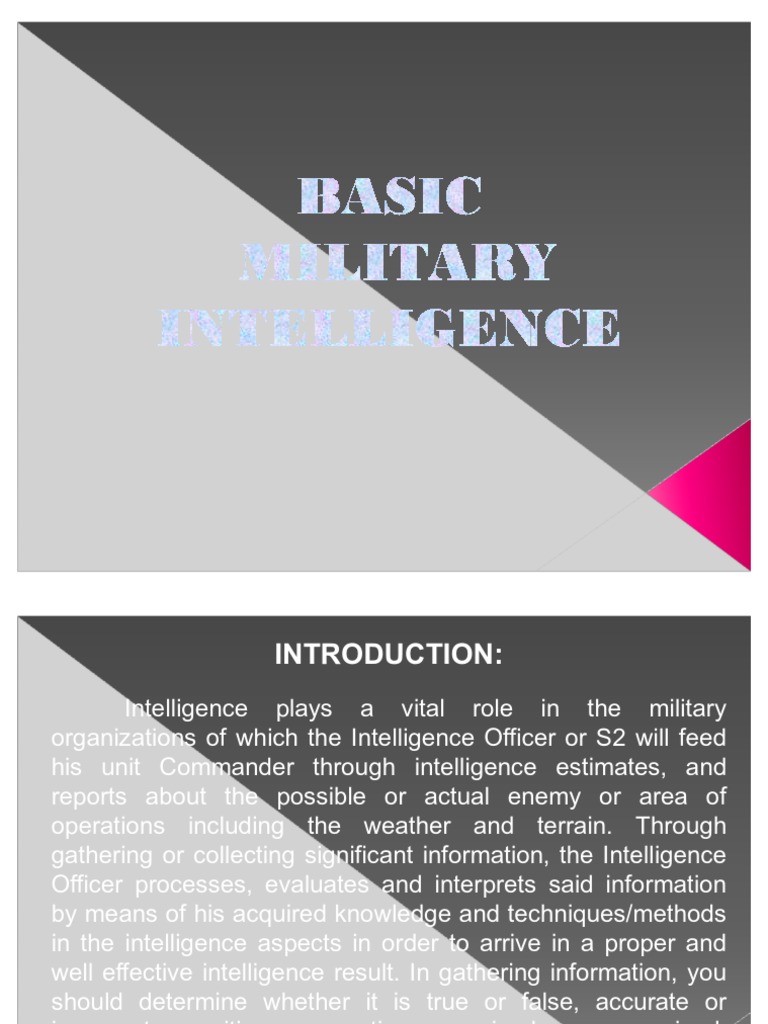 Basic Intel | PDF | Military Intelligence | Information