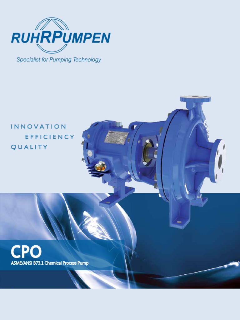 Brochure CPO - Ruhrpumpen | Pump | Bearing (Mechanical)