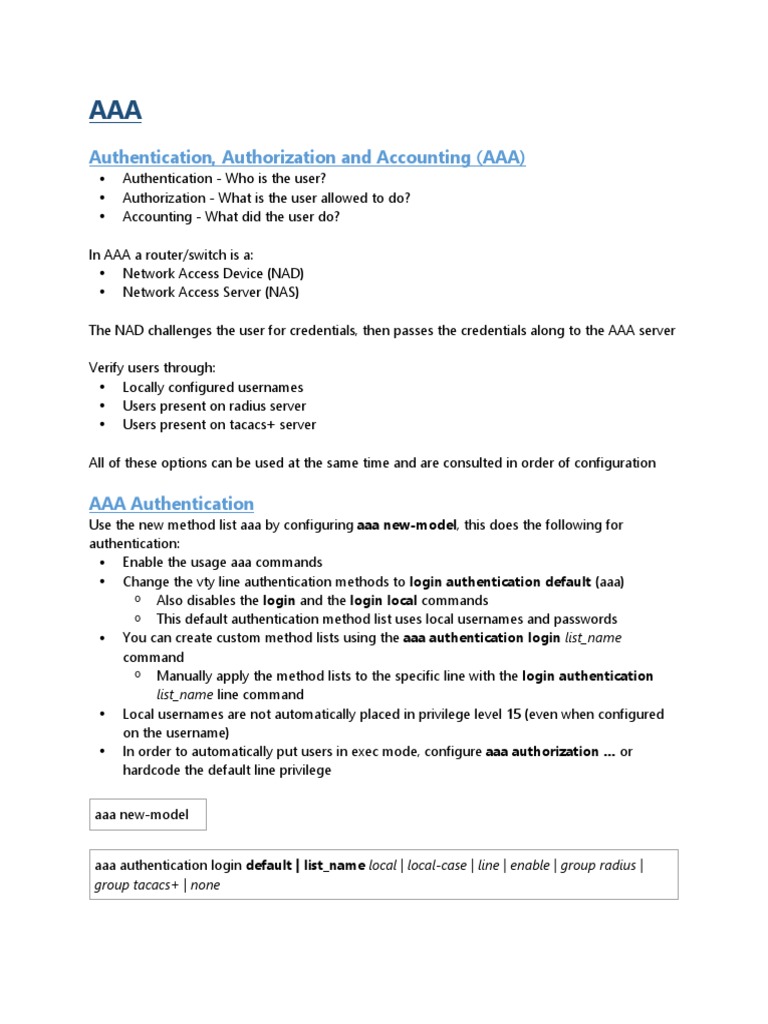 Understanding AAA: Auth, Authz, Accounting | PDF | Radius | Port (Computer Networking)