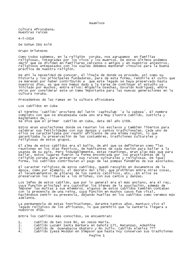 Ramas y Subramas | PDF | Cuba | Religión y creencia