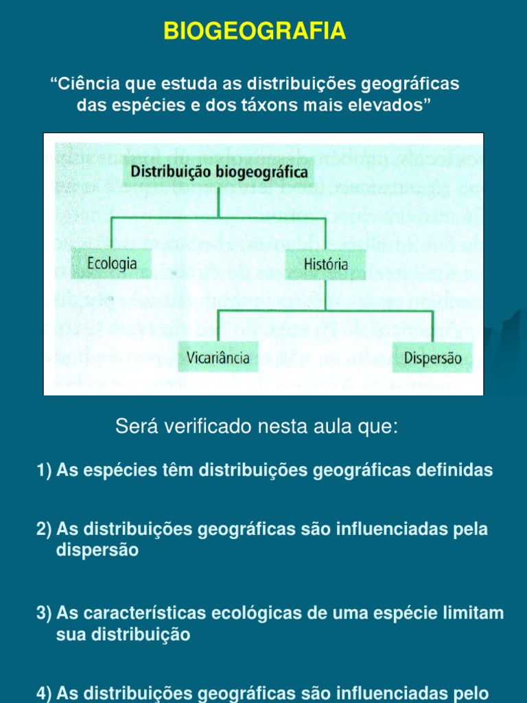Biogeografia PDF | PDF | Dispersão biológica | Ecologia