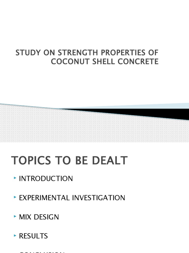 Study On Strength Properties of Coconut Shell Concrete | PDF | Concrete ...