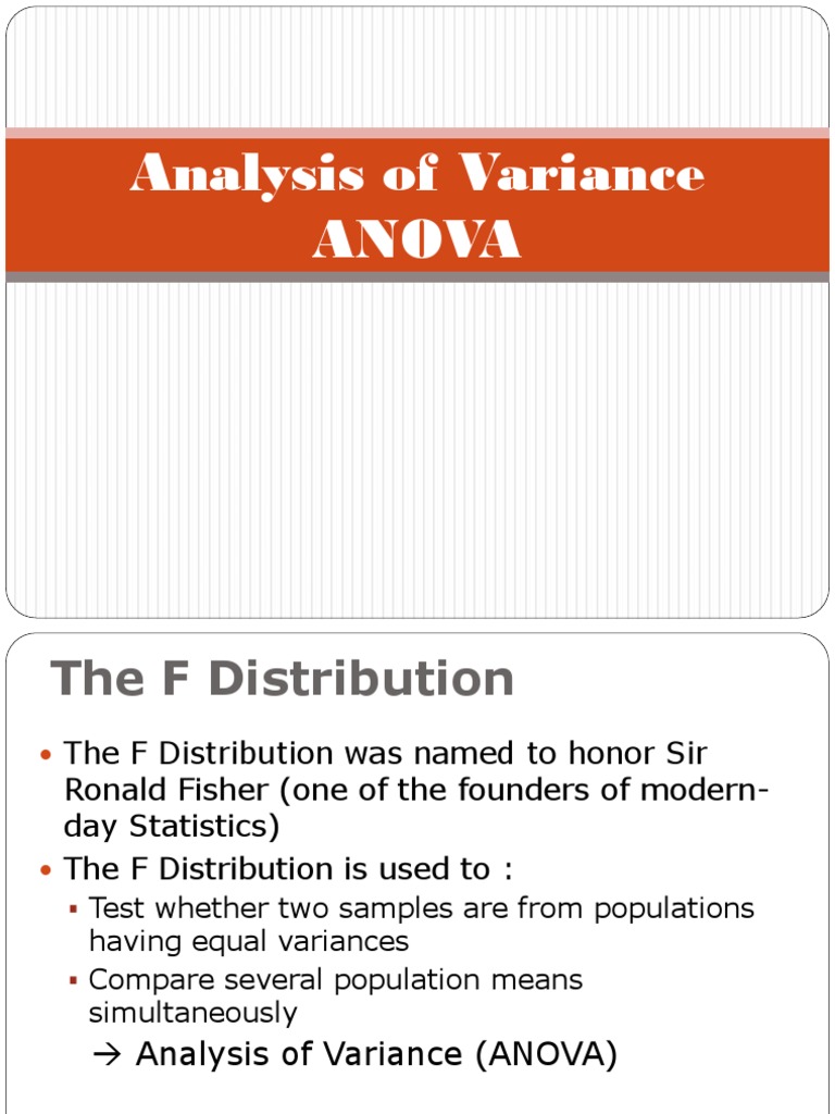 Analysis of Variance Anova | PDF | Analysis Of Variance | Errors And Residuals