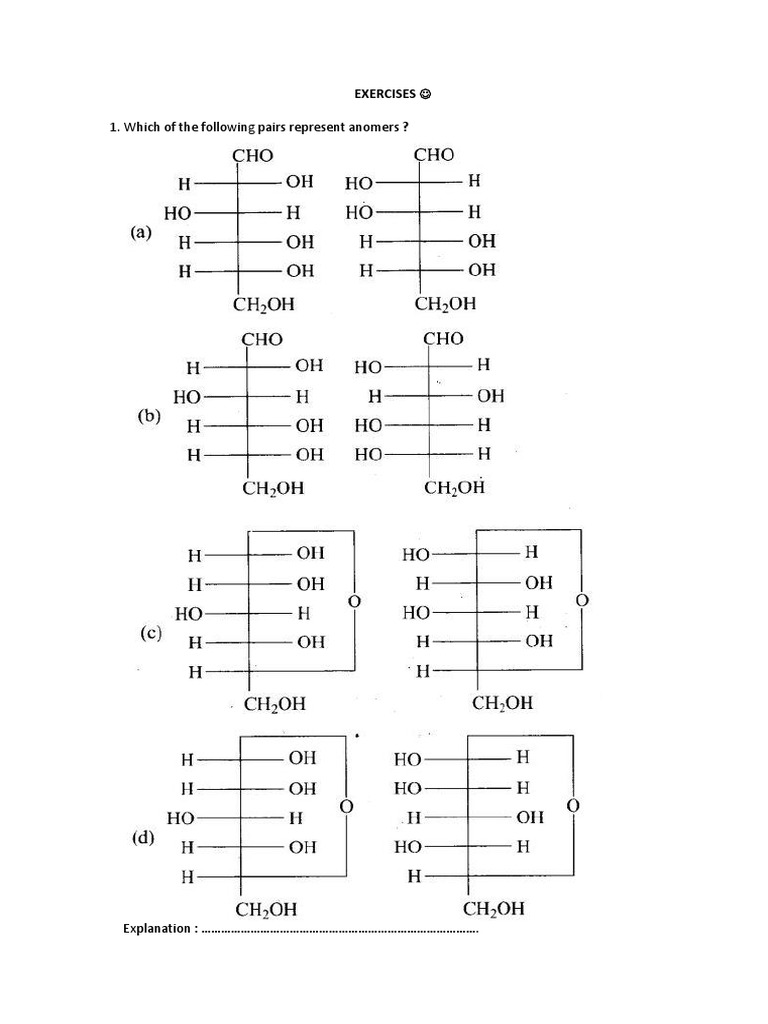 Carbohydrate Identification and Classification Practice Problems | PDF