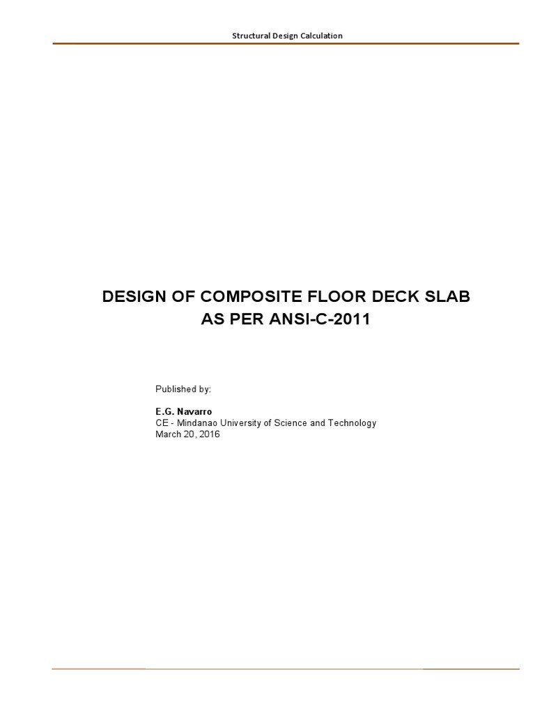 Composite Floor Deck Design PDF | PDF | Bending | Strength Of Materials