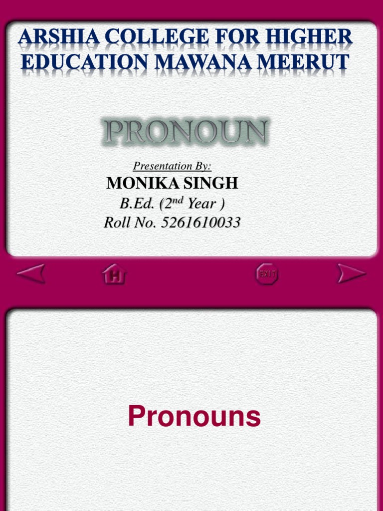 Pronouns Power Point | PDF | Pronoun | Grammatical Gender