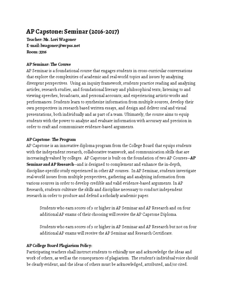 ap seminar student handout | Learning Methods | Cognition | Free 30-day ...