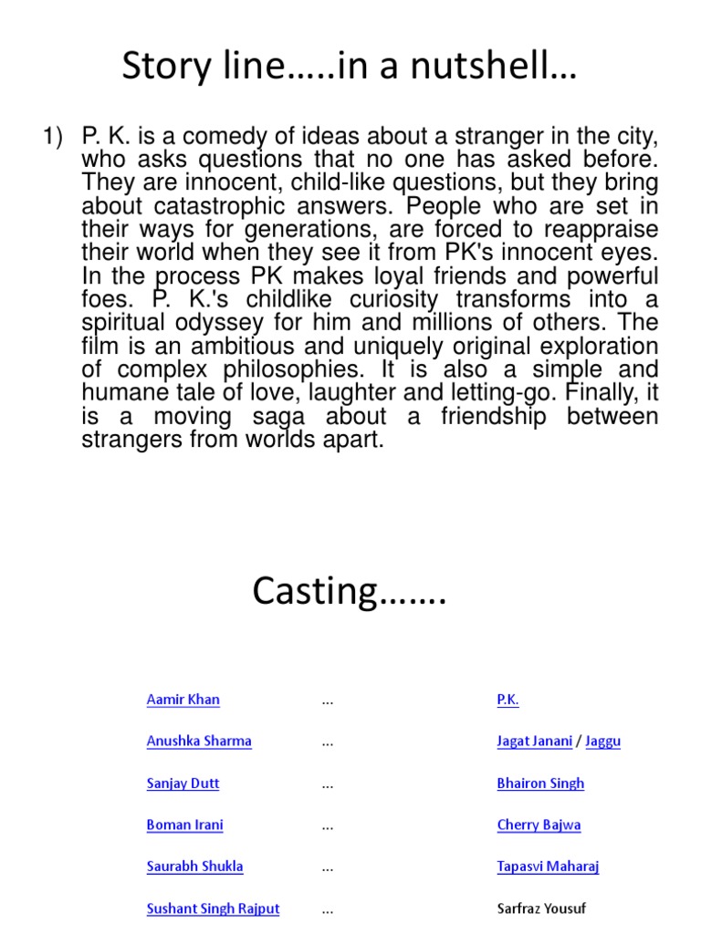 Story Line ..In A Nutshell | PDF | Cinema Of India | Cinema