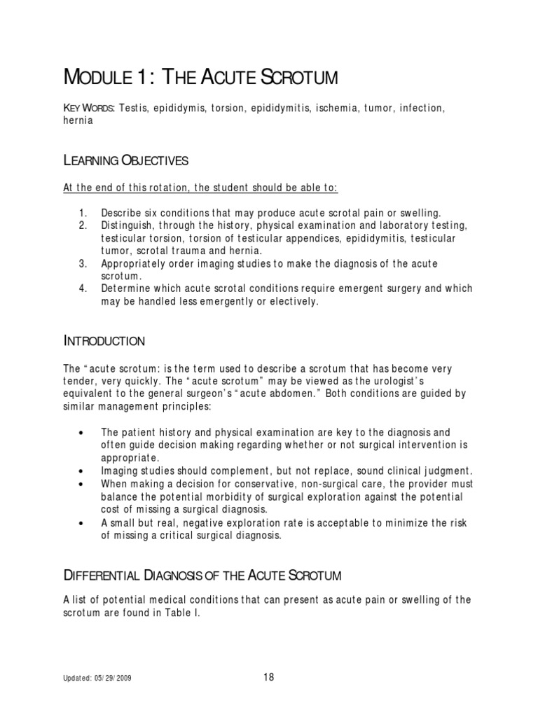 Module 1 Acute Scrotum Pdf Pdf 