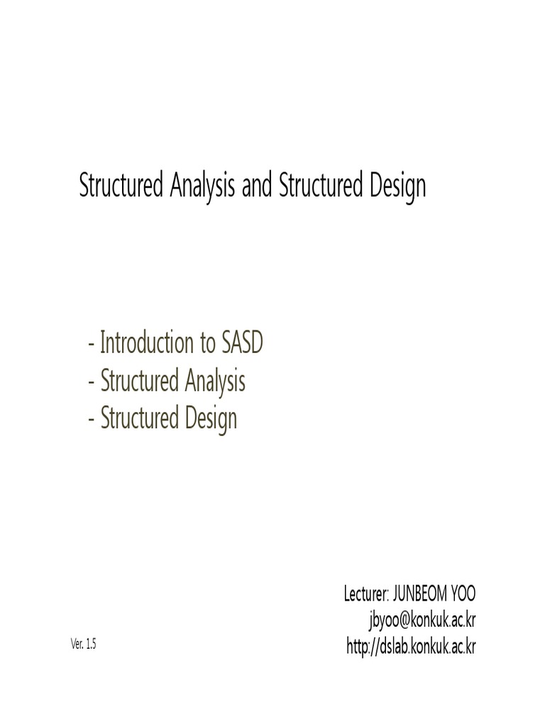 Introduction To SASD | Download Free PDF | Input/Output | Systems Theory