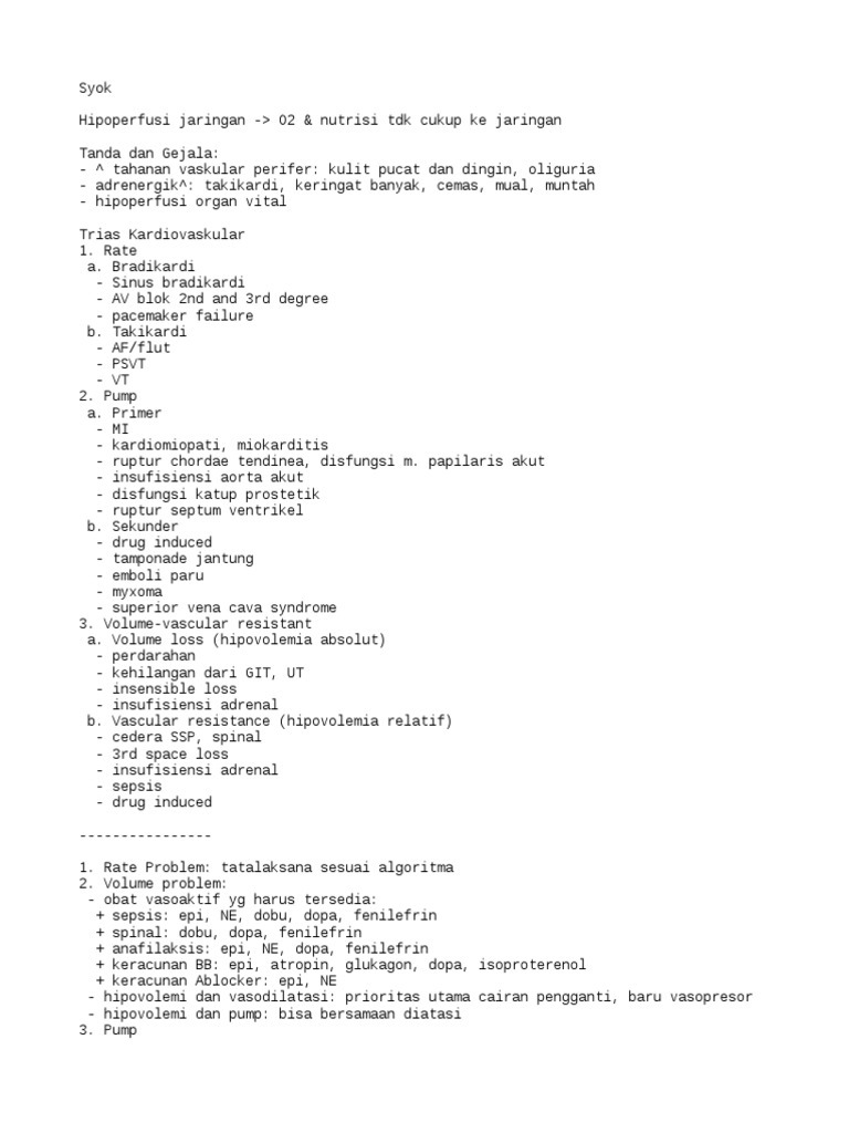 ACLS - Hipotensi, Syok, ALO | PDF