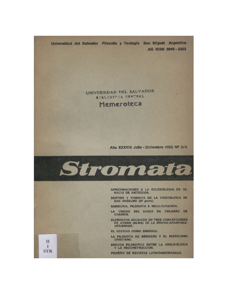 Stromata 1982 | PDF
