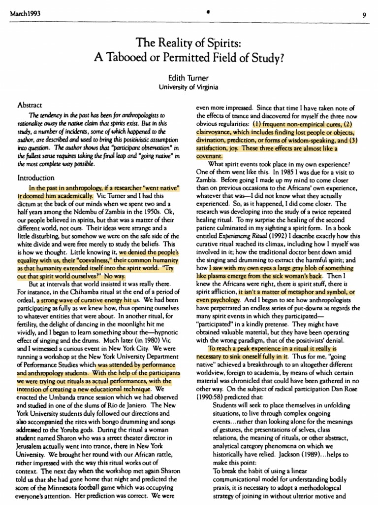 Turner 1993 | Rituals | Anthropology | Free 30-day Trial | Scribd