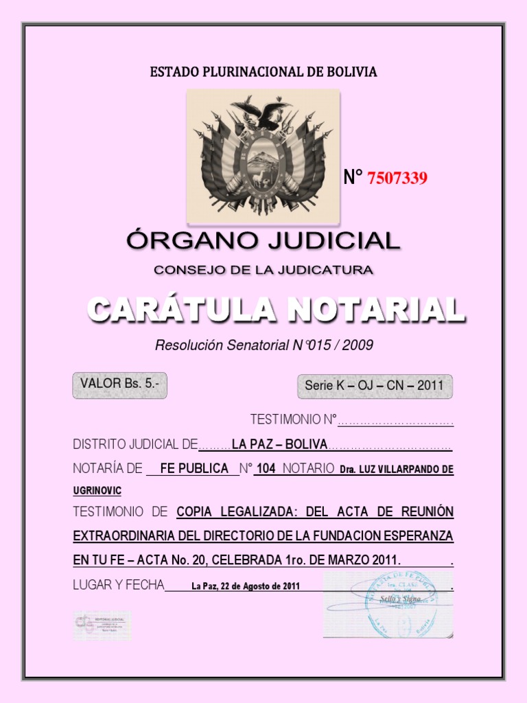 Caratula Notarial | PDF