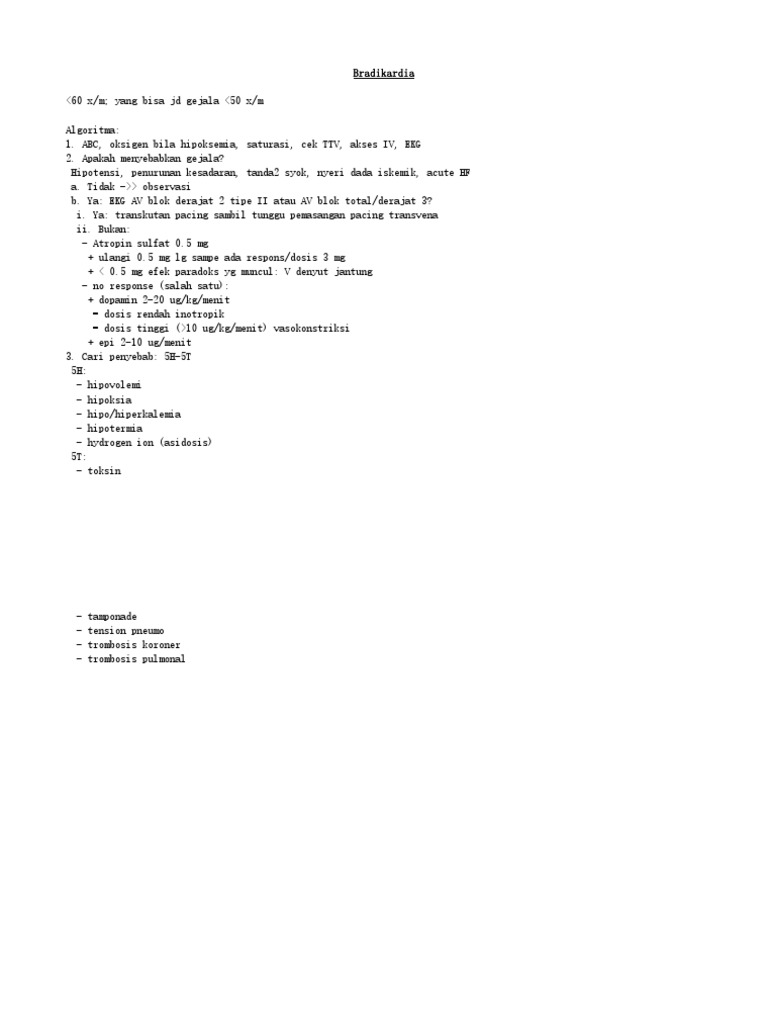 Algoritma Penanganan Bradikardia ACLS | PDF