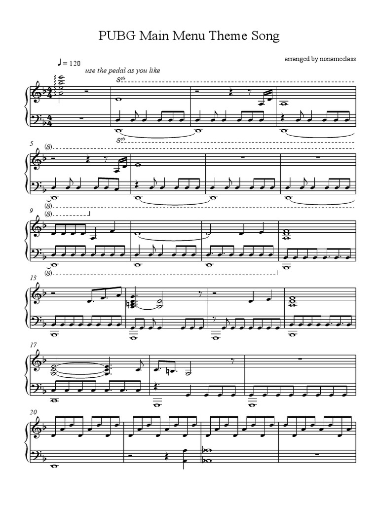 PUBG Main Menu Theme Song: Use The Pedal As You Like Q 120 | PDF | Leisure