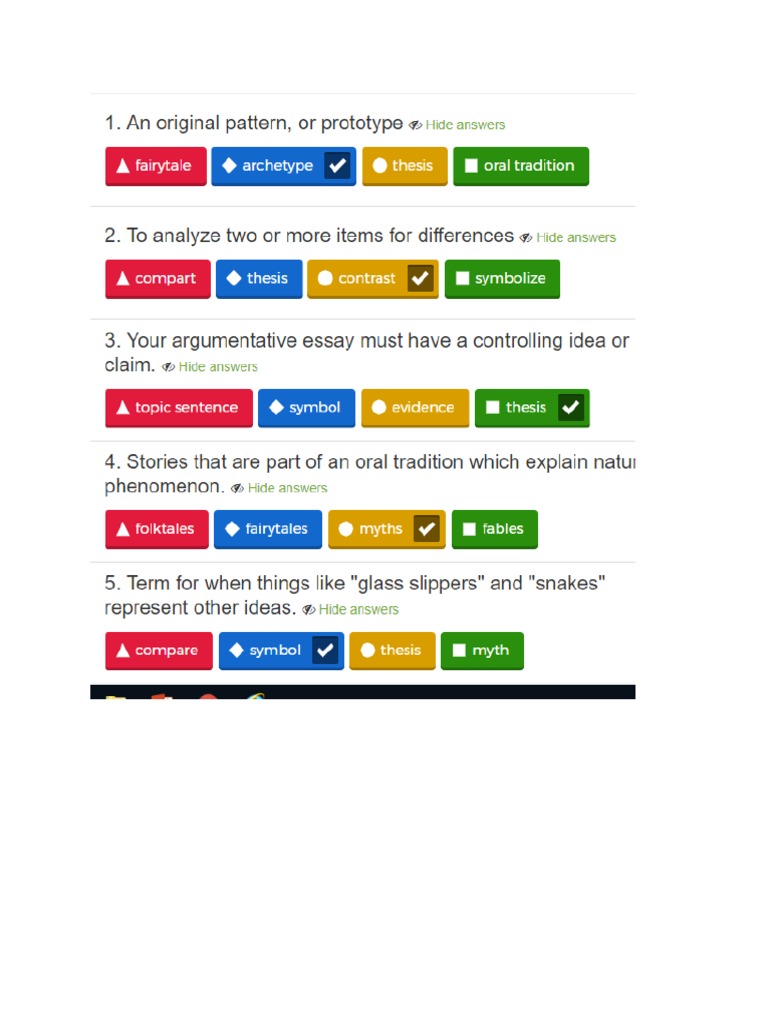 Kahoot Answers For Quiz 1 | PDF