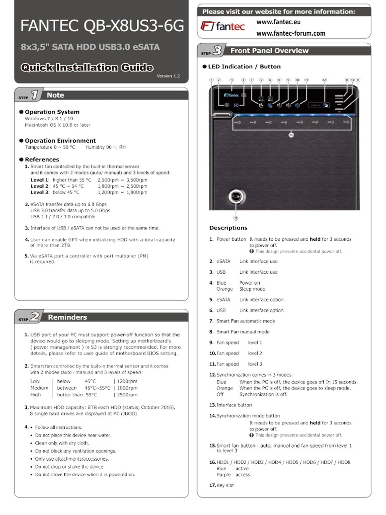 Fantec QB-X8US3-6G Manual en | PDF