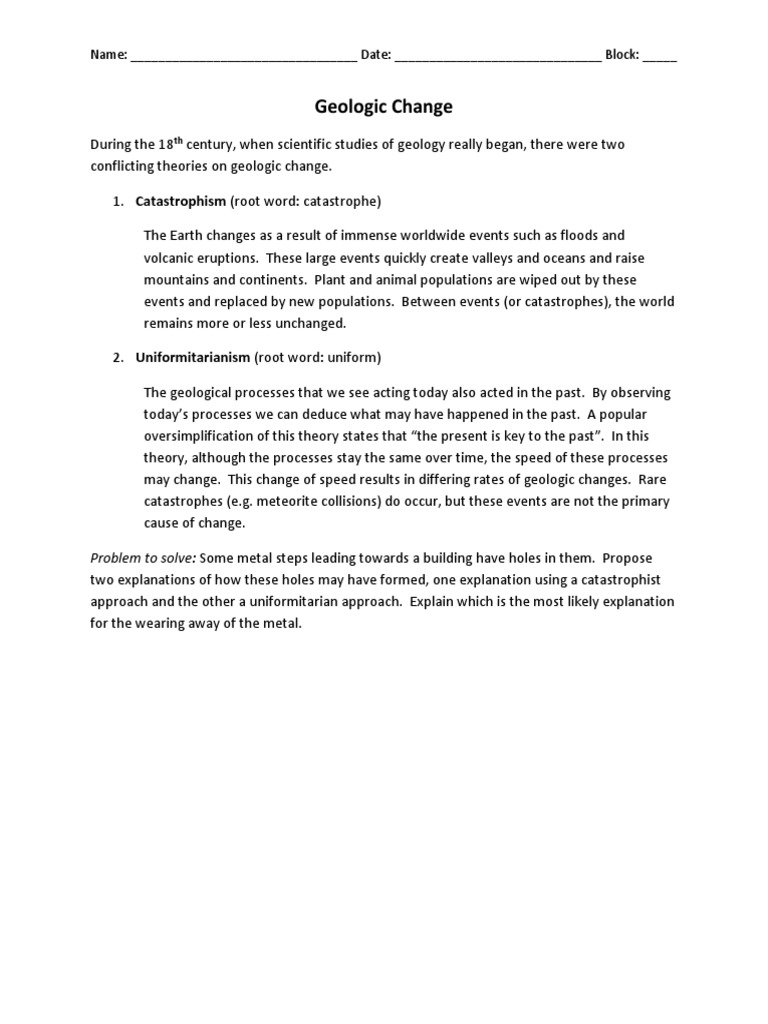 02-Geologic Change Notes | PDF | Terrestrial Planets | Geology