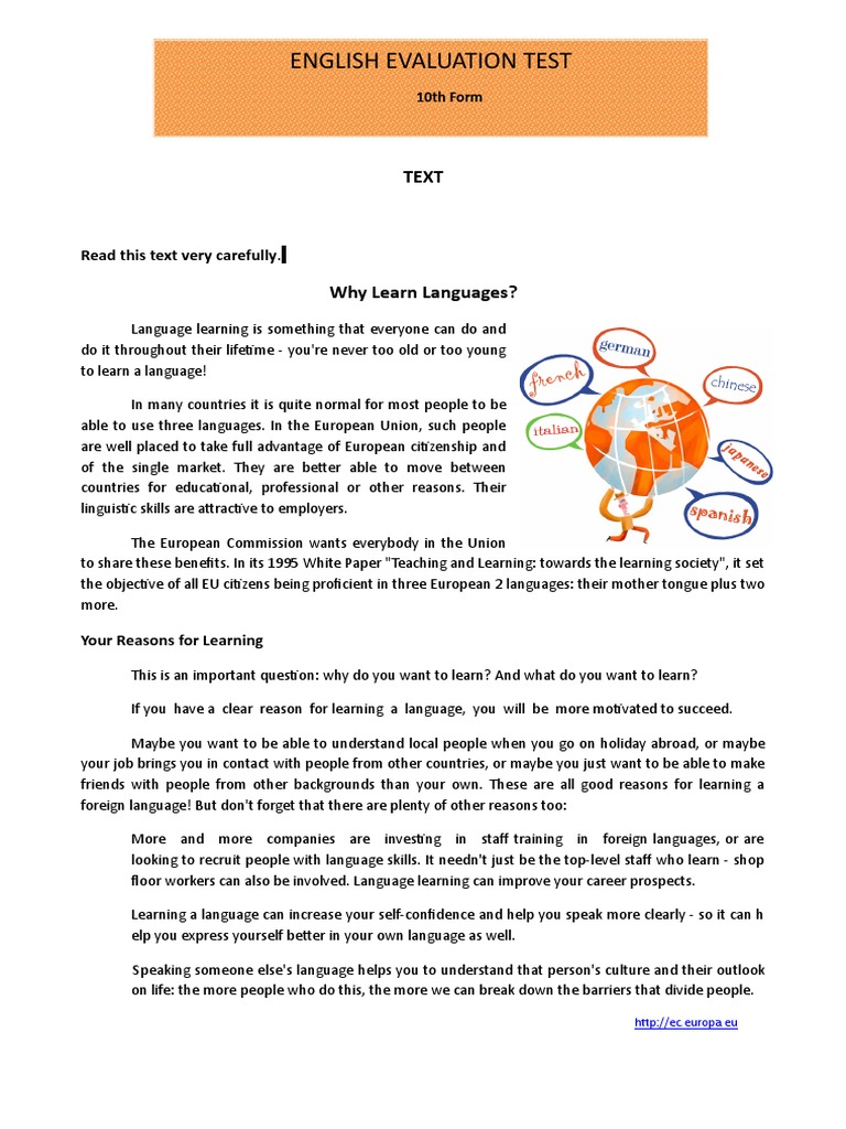 english-assessment-test-for-10th-foreign-language-european-union