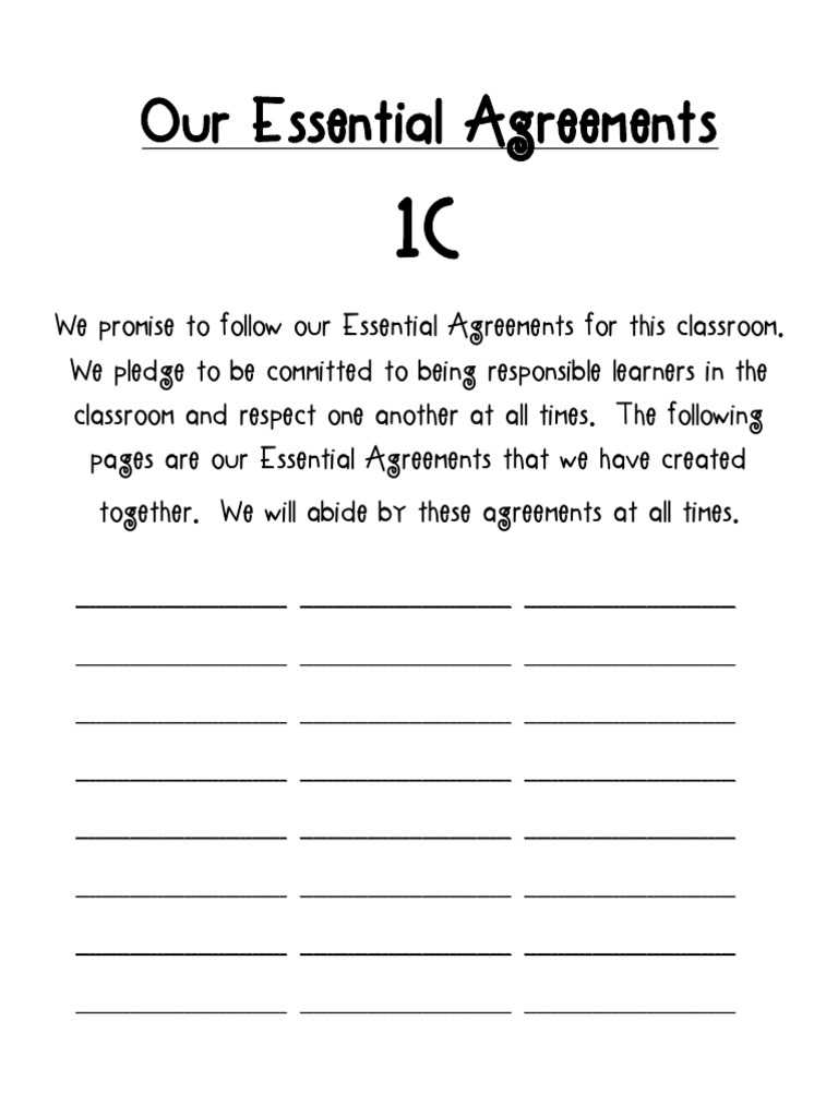 Essential Agreements | PDF | Learning | Teaching