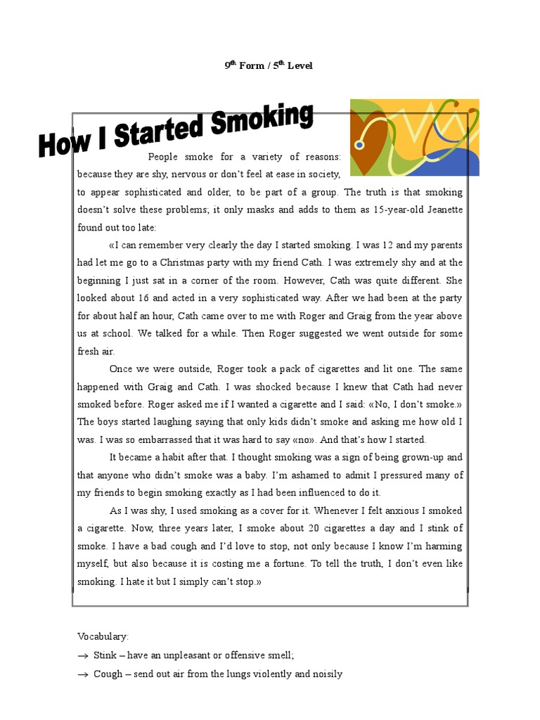 How Peer Pressure Can Lead to Smoking: Jeanette's Story | PDF | Smoking ...