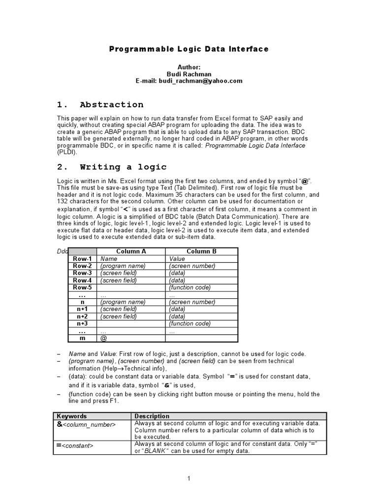 An Efficient Method for Programmatically Transferring Data Between Excel and SAP Using ...