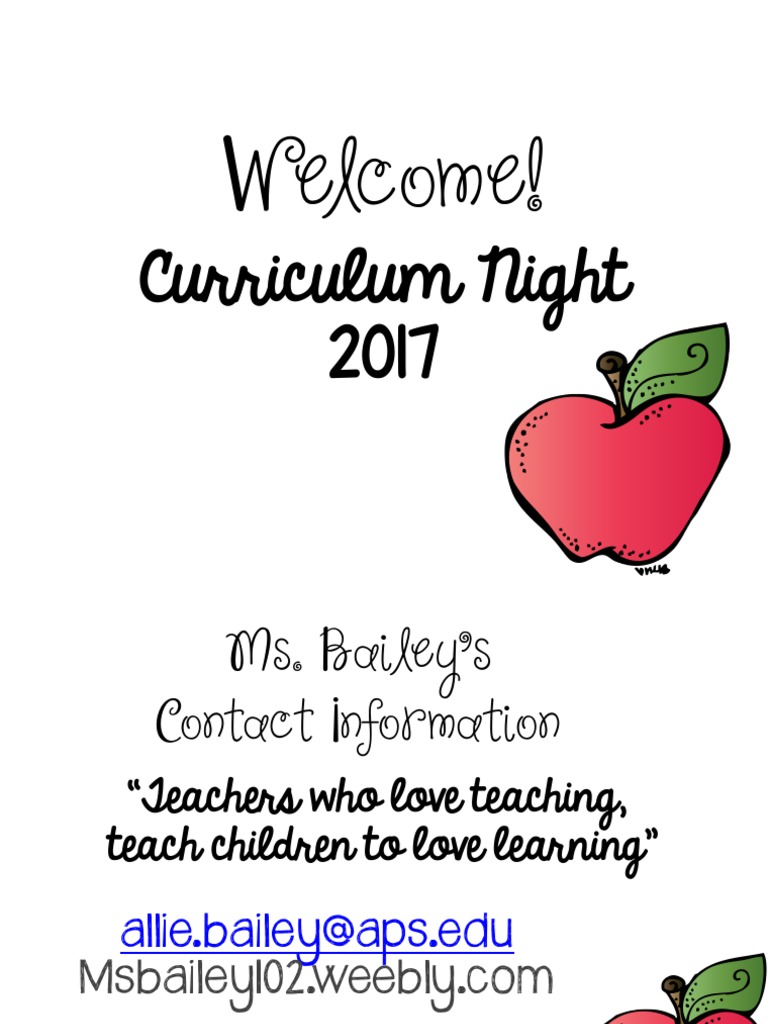 Curriculum Night 17 | PDF | Curriculum | Cognition