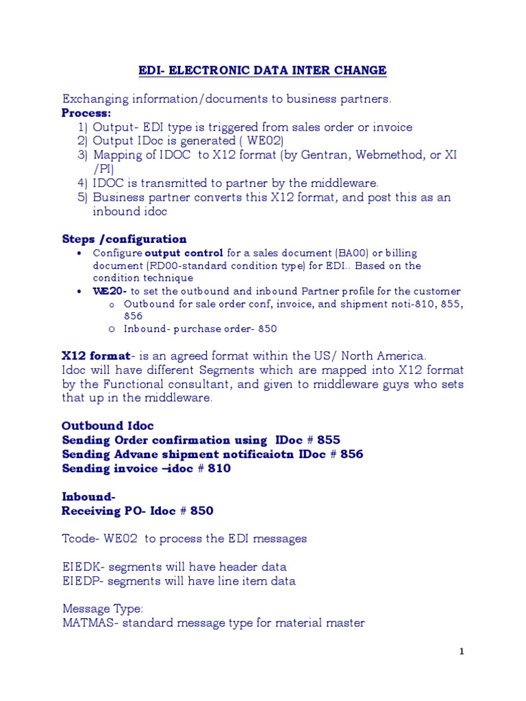 EDI Config | PDF | Electronic Data Interchange | Invoice