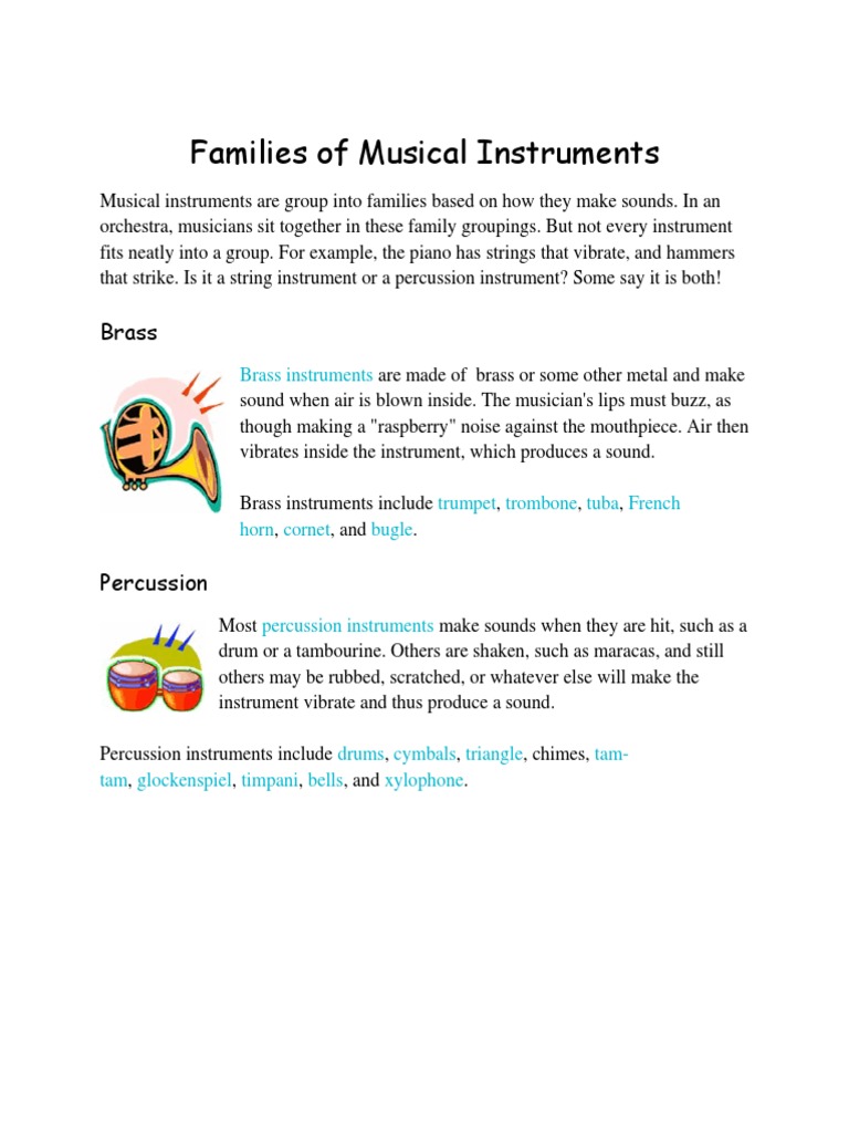 Overview of Musical Instrument Families | PDF