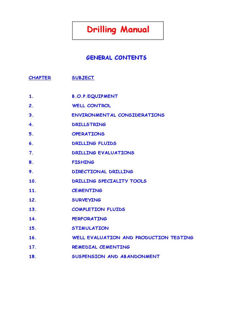 Drilling-Manual Revision | PDF | Casing (Borehole) | Valve
