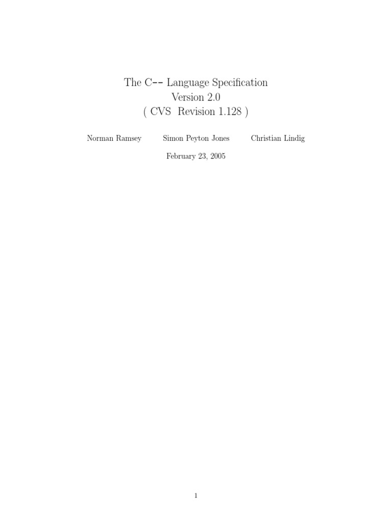 The C - Language Specification (CVS Revision 1.128) | PDF
