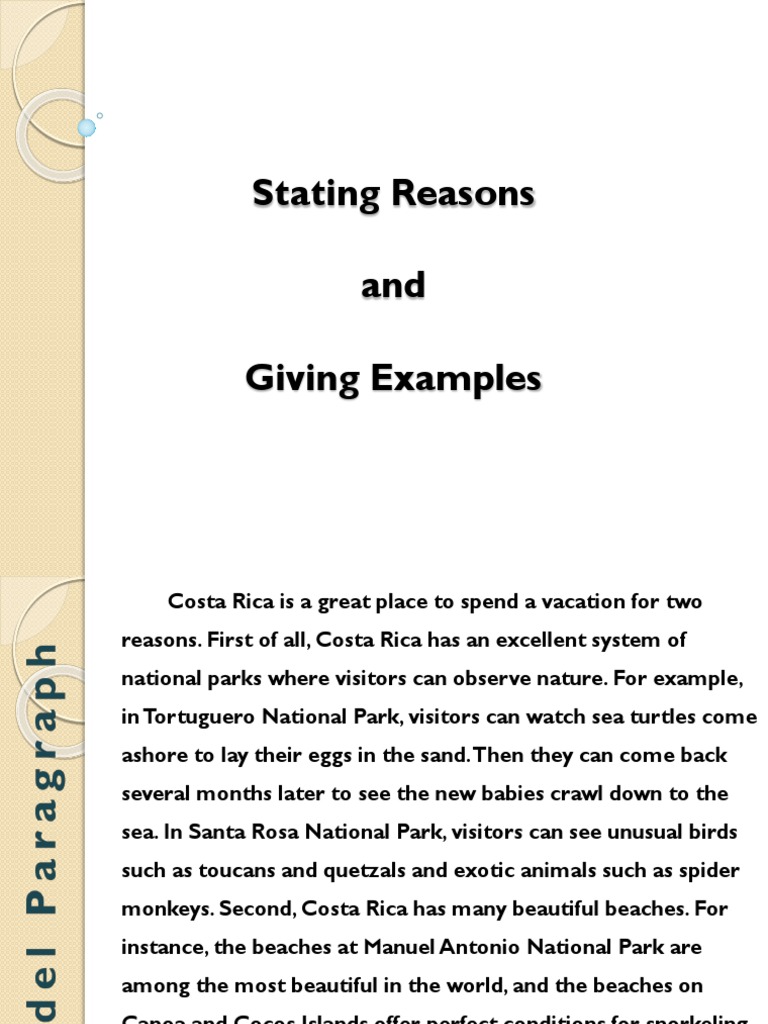 Stating Reasons & Giving Examples | PDF | Nature