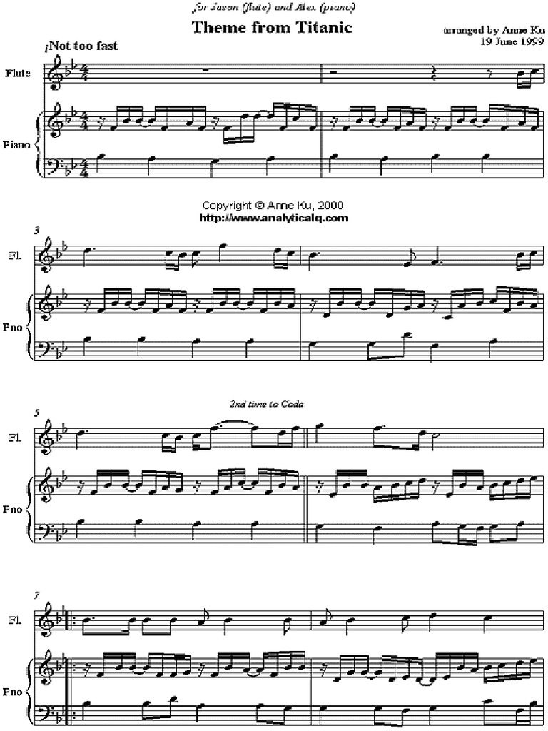 Titanic Flute Piano PDF | PDF