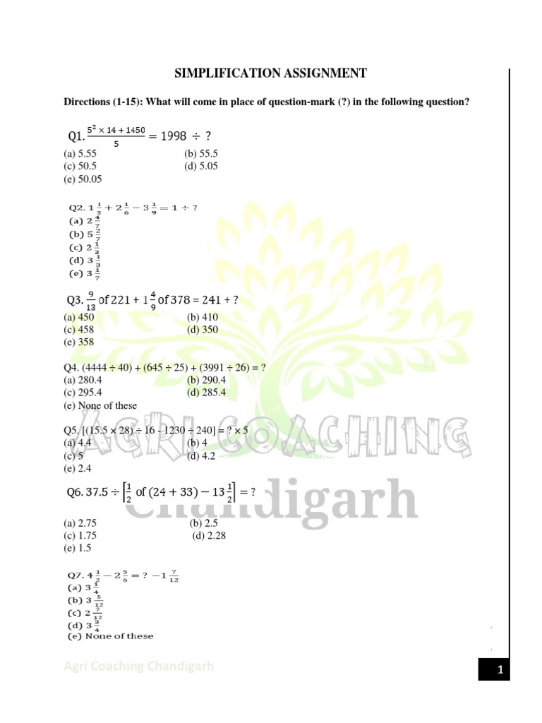 Simplification Assignment | PDF