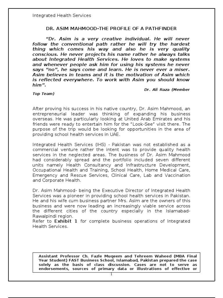 IHS Case Study | PDF | Hospital | Nursing