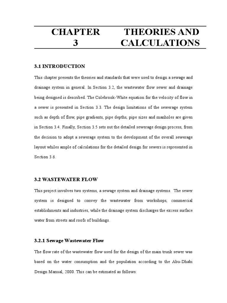 Sewage and Drainange System Theories and Calculation | PDF | Sanitary Sewer | Sewage