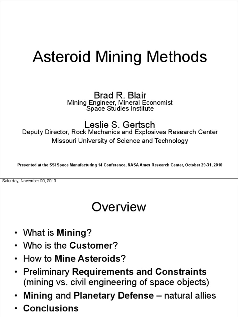 Asteroid Mining Methods PDF | PDF | Mining | Industries