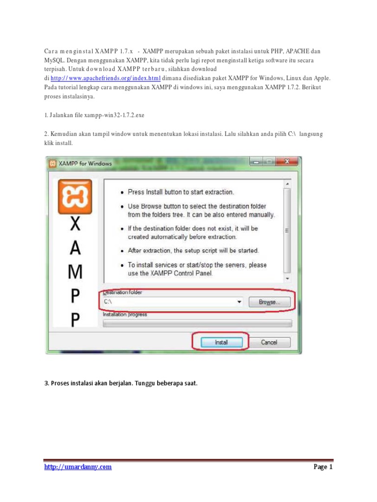 Panduan Lengkap Cara Instalasi Xampp 1.7.x PDF | PDF | Bisnis ...