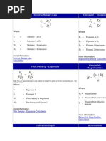RT Formulas For Calculations | PDF | Radiography | Attenuation
