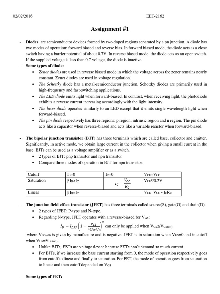 Descriptions of Electronic Devices | Download Free PDF | Bipolar ...